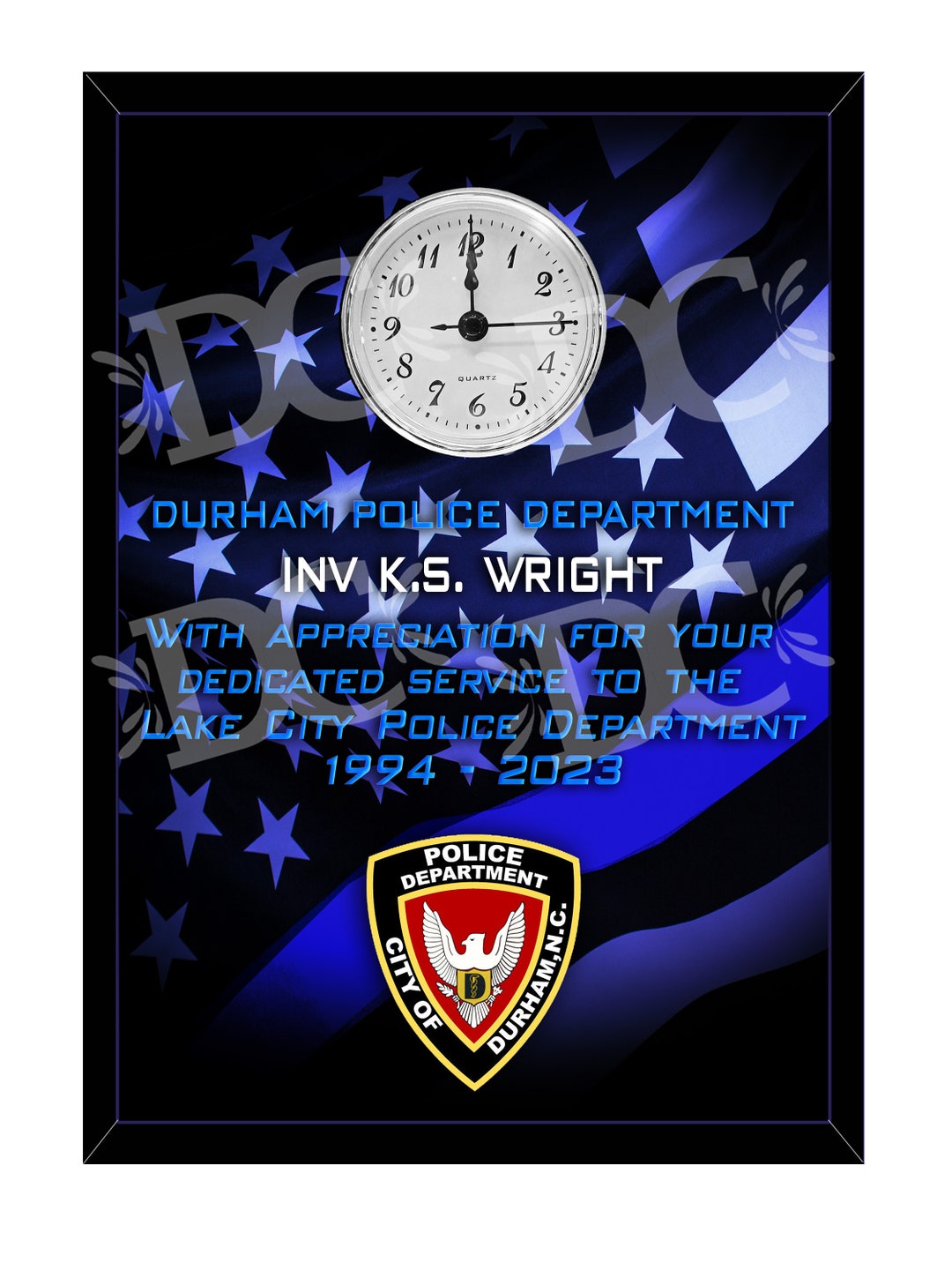 Custom Police Retirement Clock: Personalized Law Enforcement Award - Etsy