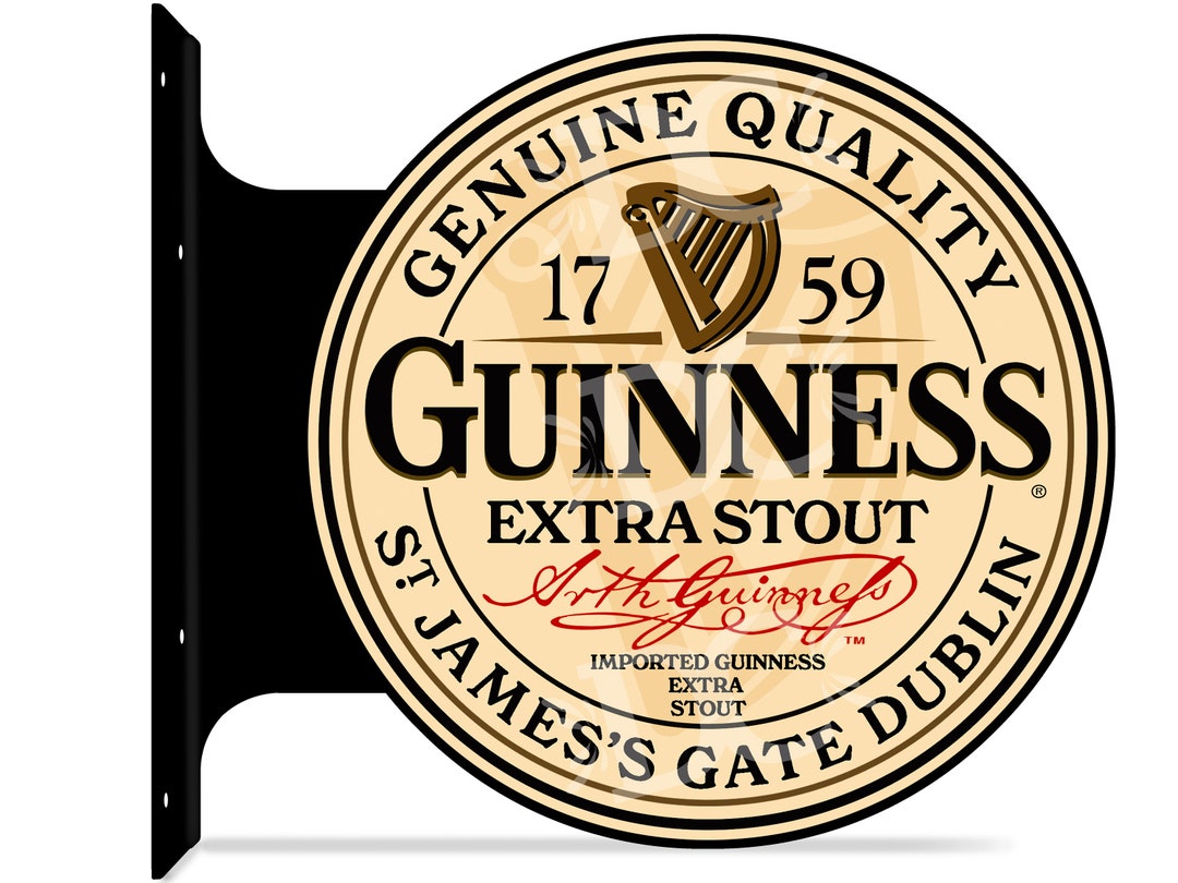 Guinness Beer Double Sided Sign, Man Cave Personalized Beer Sign ...