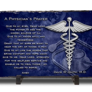 Personalized Physician's Prayer Stone Plaque, Doctor Gift - Etsy