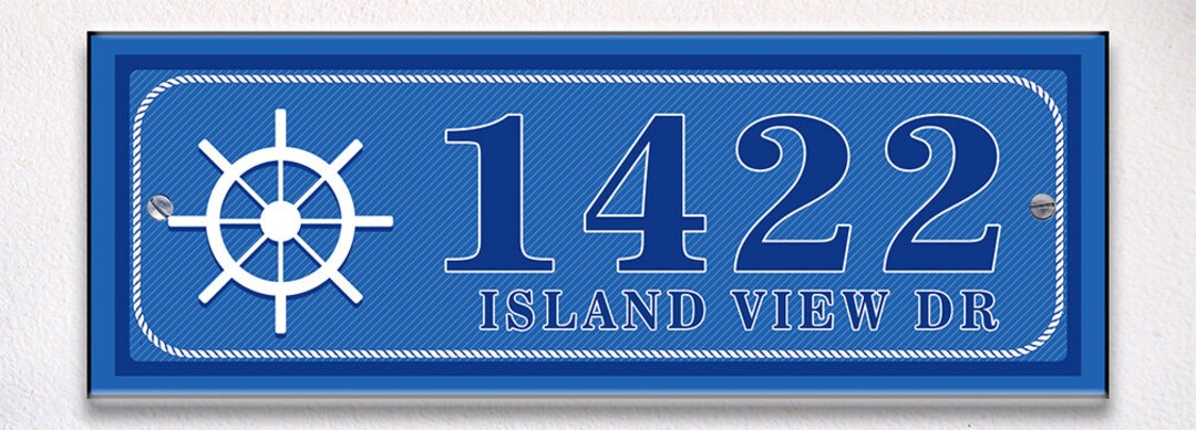 Nautical Ships Wheel Themed Ceramic House Numbers, Nautical Custom ...