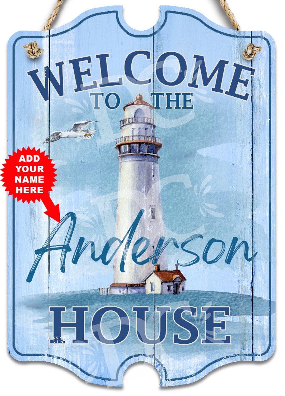 Lighthouse Theme Porch Sign, Lighthouse Welcome Sign, Sea Scapes ...