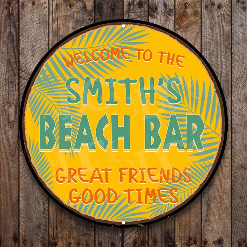 Tropical Beach Bar Custom Sign Beach Bar Welcome Sign Tiki | Etsy