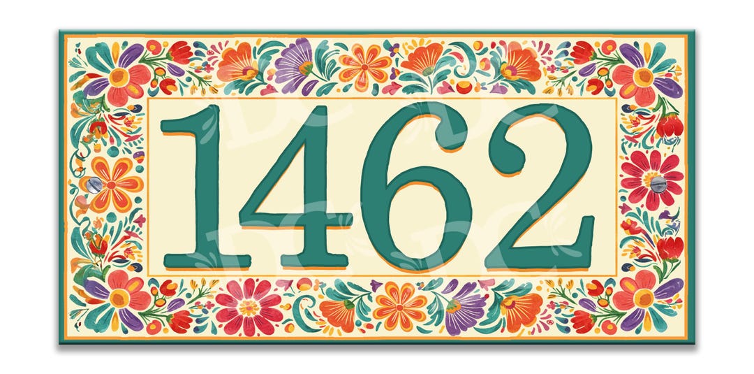 Floral Ceramic House Number Plaque: Hand-drawn Mexican Tile - Etsy