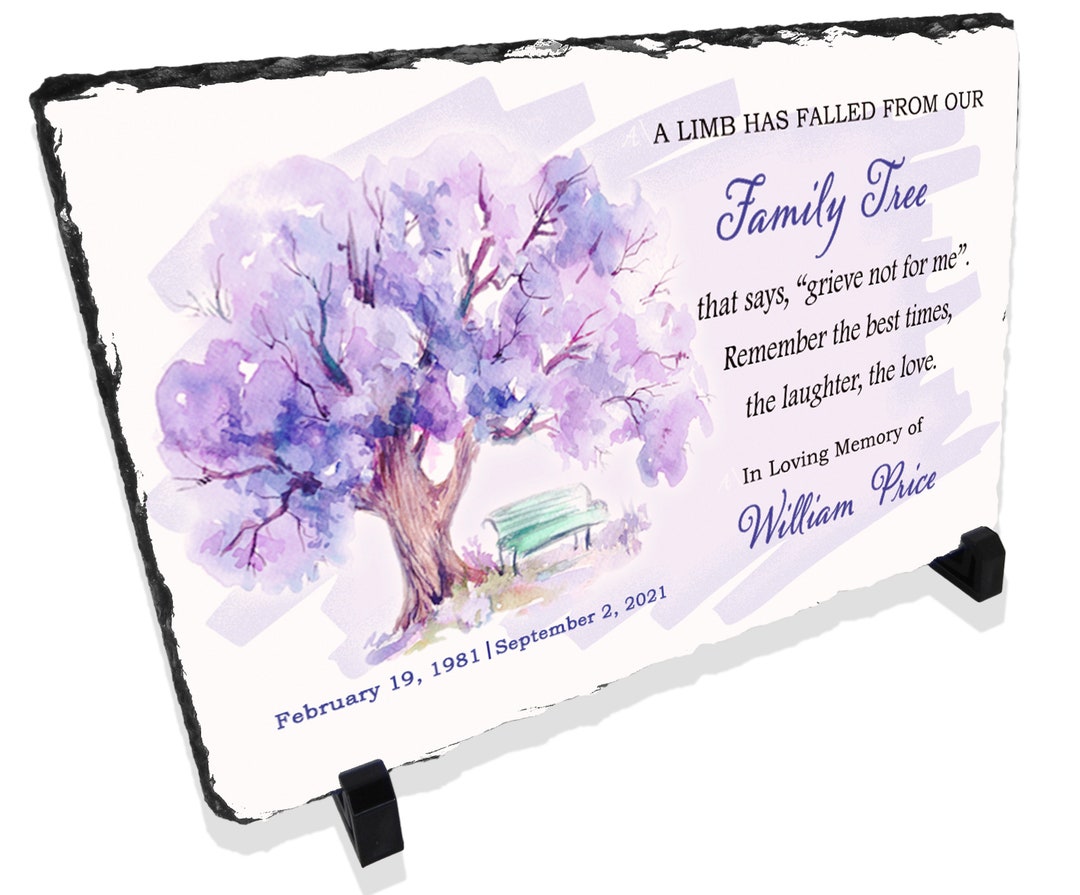 Family Tree Memorial Prayer Stone, Loved One Memorial Plaques, Funeral ...