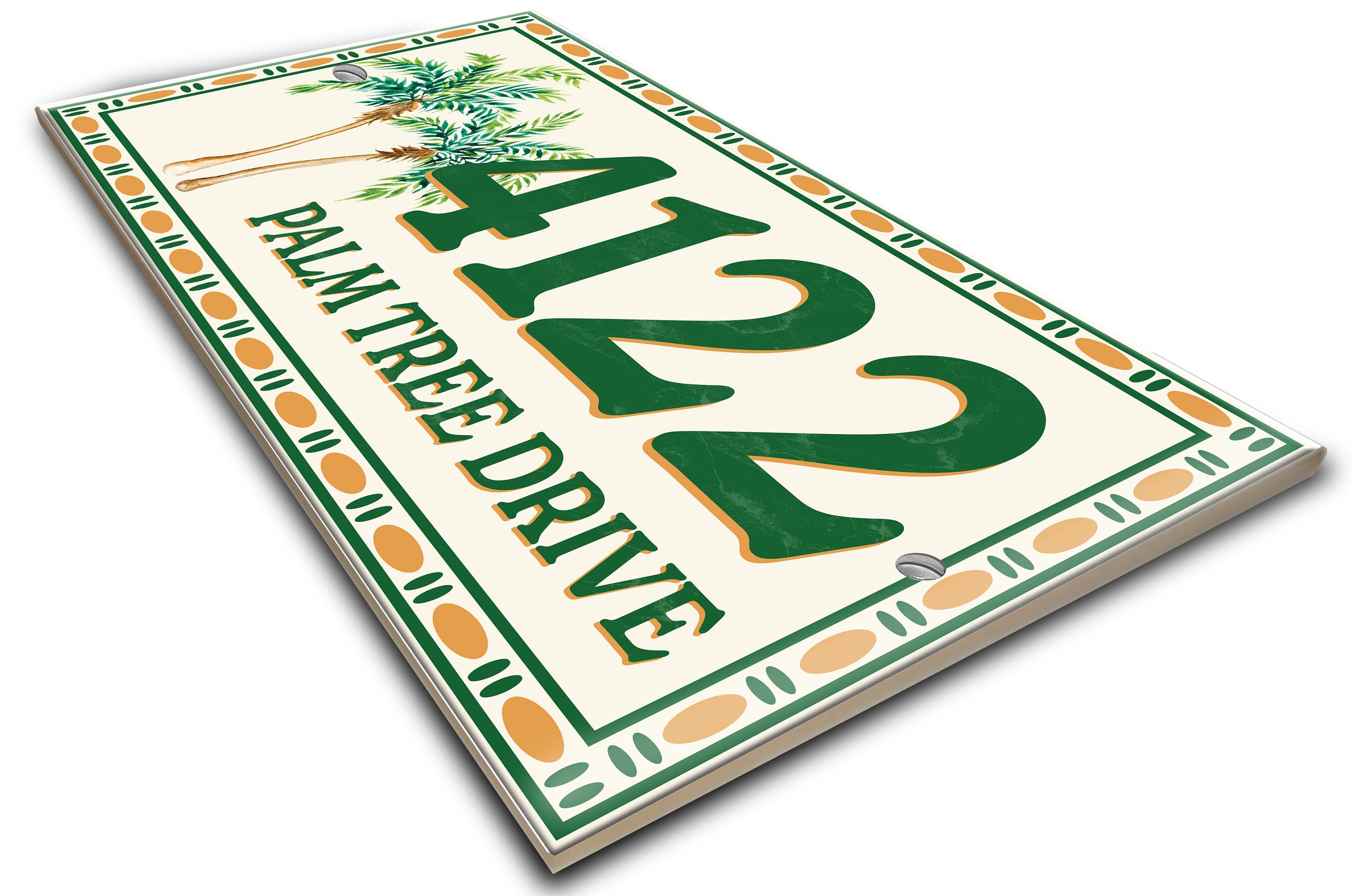 Palm Tree Themed Ceramic House Numbers Tropical Palms Themed - Etsy UK