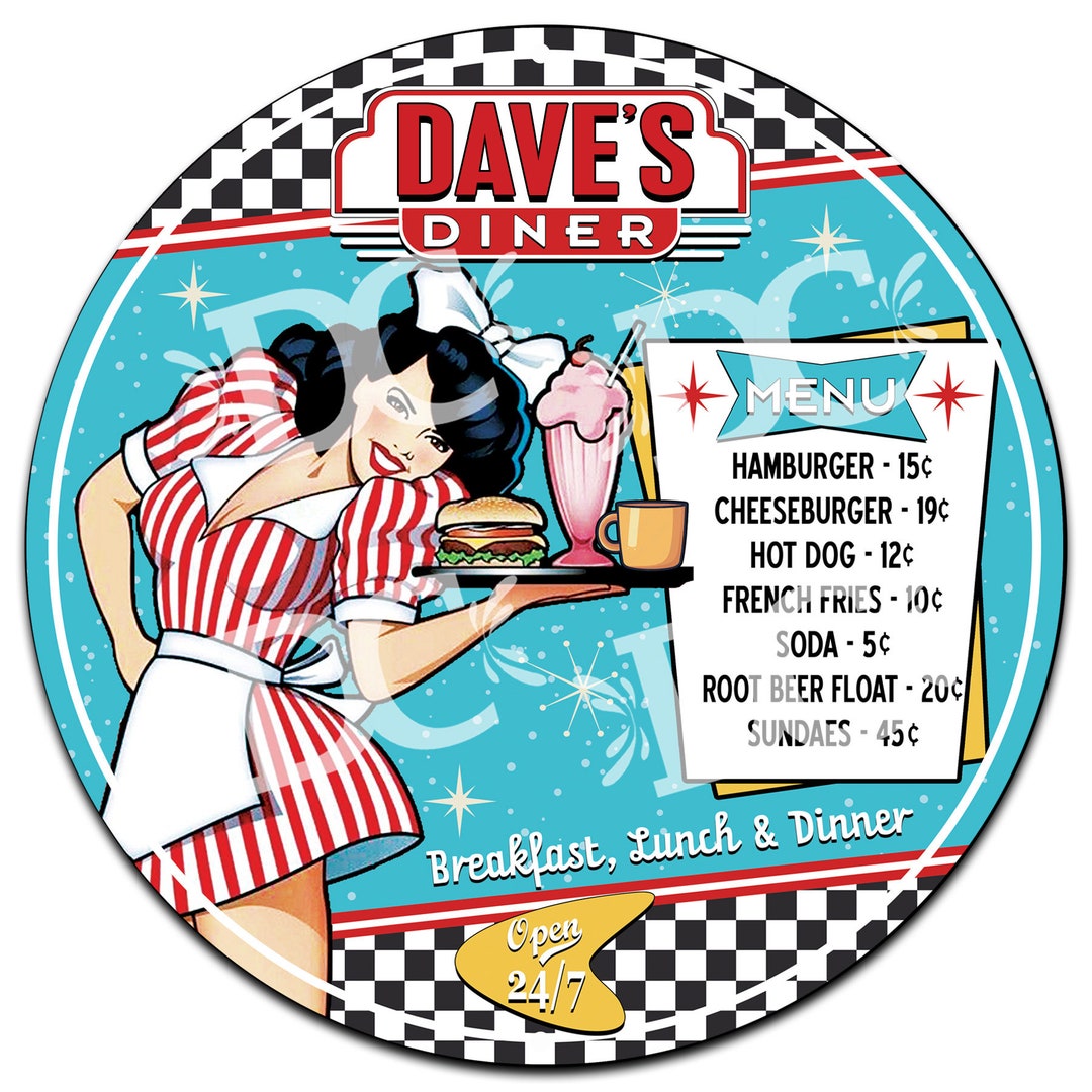 Retro 50's Diner, Retro Diner Signs, Diner Decor, 50's Diner Signs ...