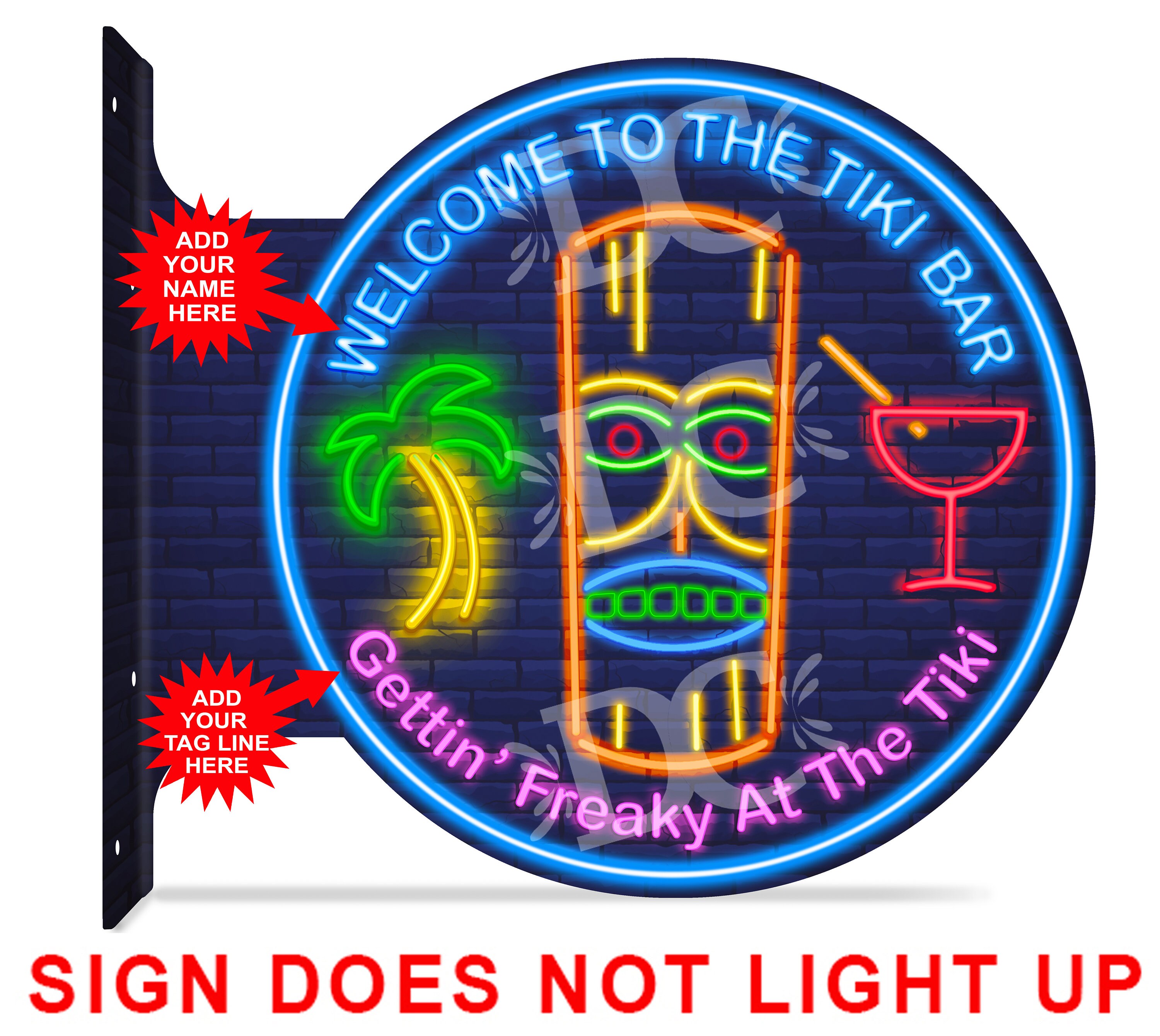 Tiki Idol Bar Sign Beach Bar Idol Sign Tropical Neon Themed - Etsy