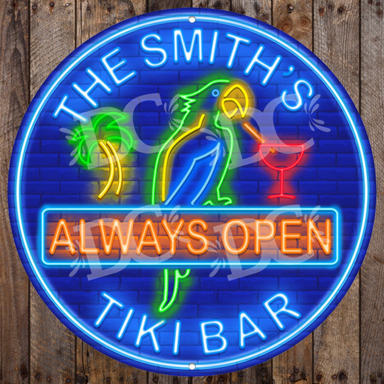 Backyard Tiki Bar Neon Themed Custom Sign Tiki Bar Signs | Etsy