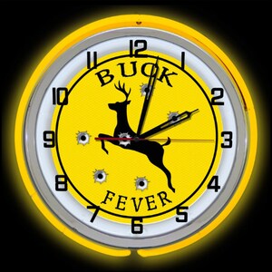 Hunting 19" Neon Sign Clocks, Deer Camp Clocks, Deer Crossing Signs ...