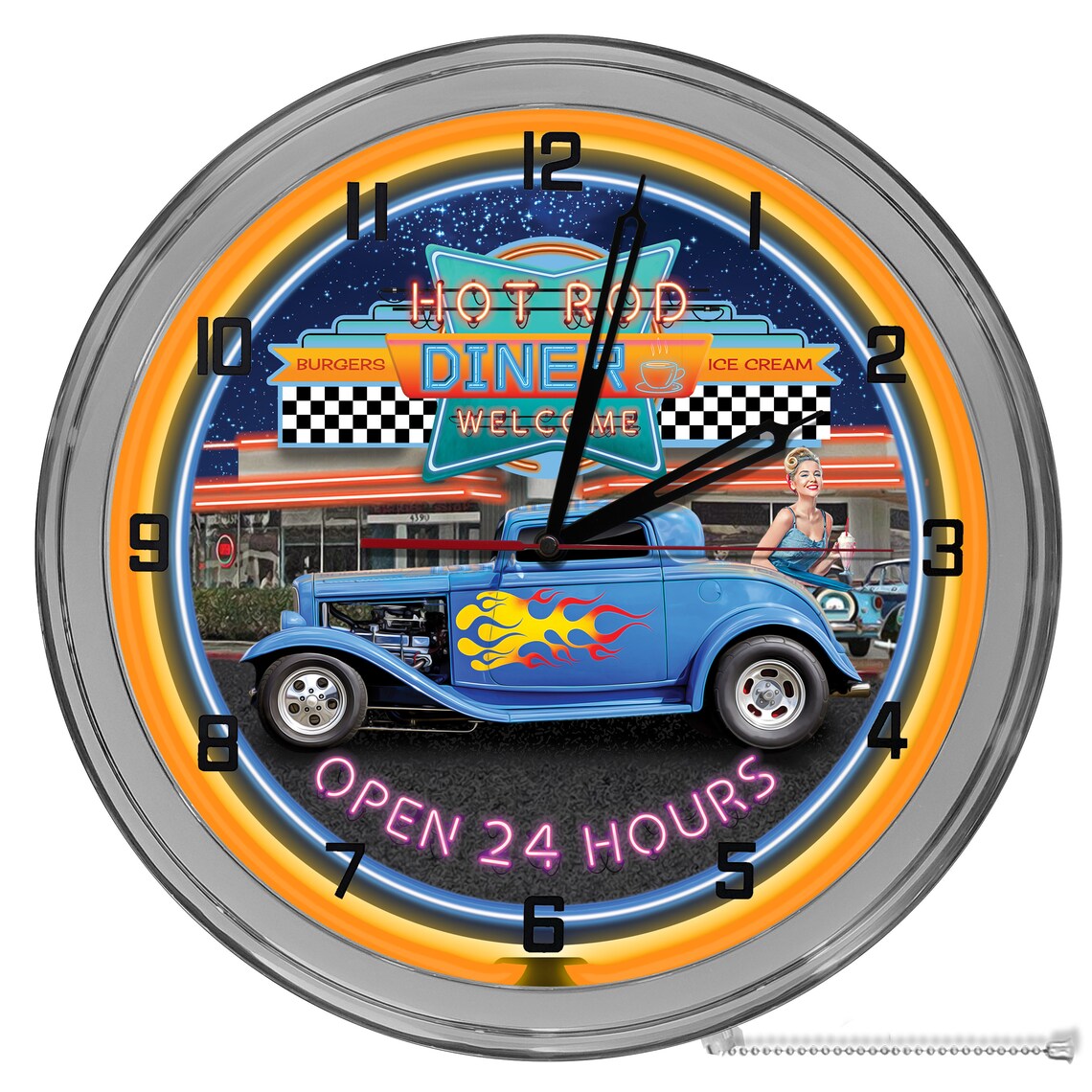 Neon Diner Retro 50's Themed 16 In Clock Retro Drive In | Etsy