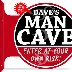 Man Cave Double Sided Sign, Home Bar Signs, Man Cave Decor, Custom Man ...