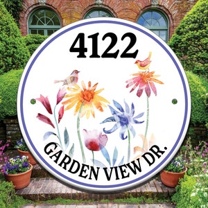 Floral Garden Birds Ceramic House Number Sign - Etsy