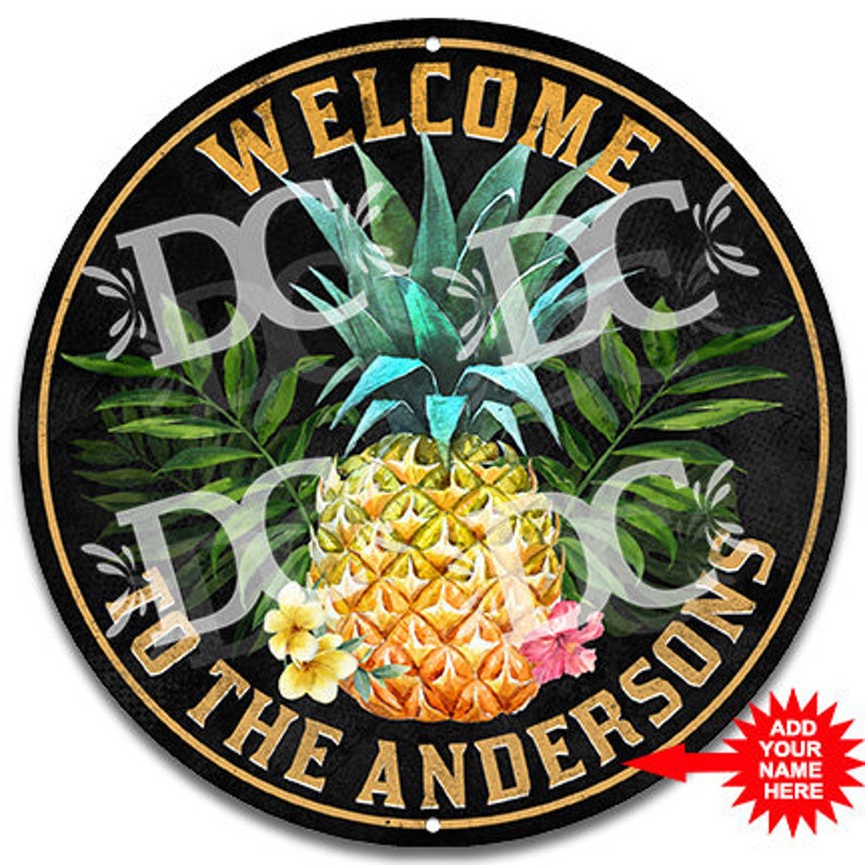 Pineapple Front Door Welcome Pineapple House Welcome Sign - Etsy