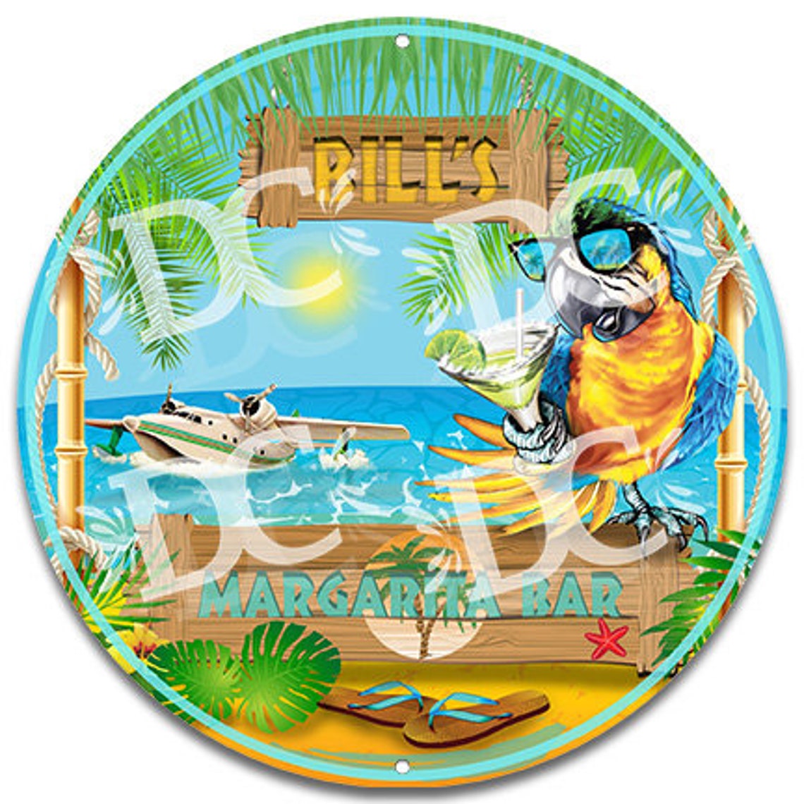 Margarita Bar Parrot Custom Signs Tiki Bar Welcome Signs | Etsy