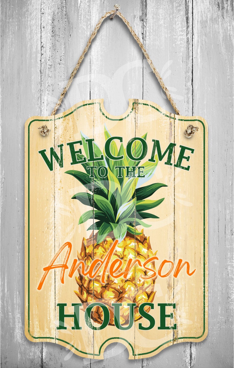Pineaple Welcome Sign Pineapple Decor Pineaple House Sign - Etsy