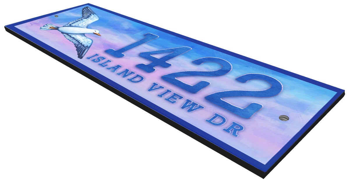 Seagull Beach Themed House Numbers Beach Cottage Custom House | Etsy