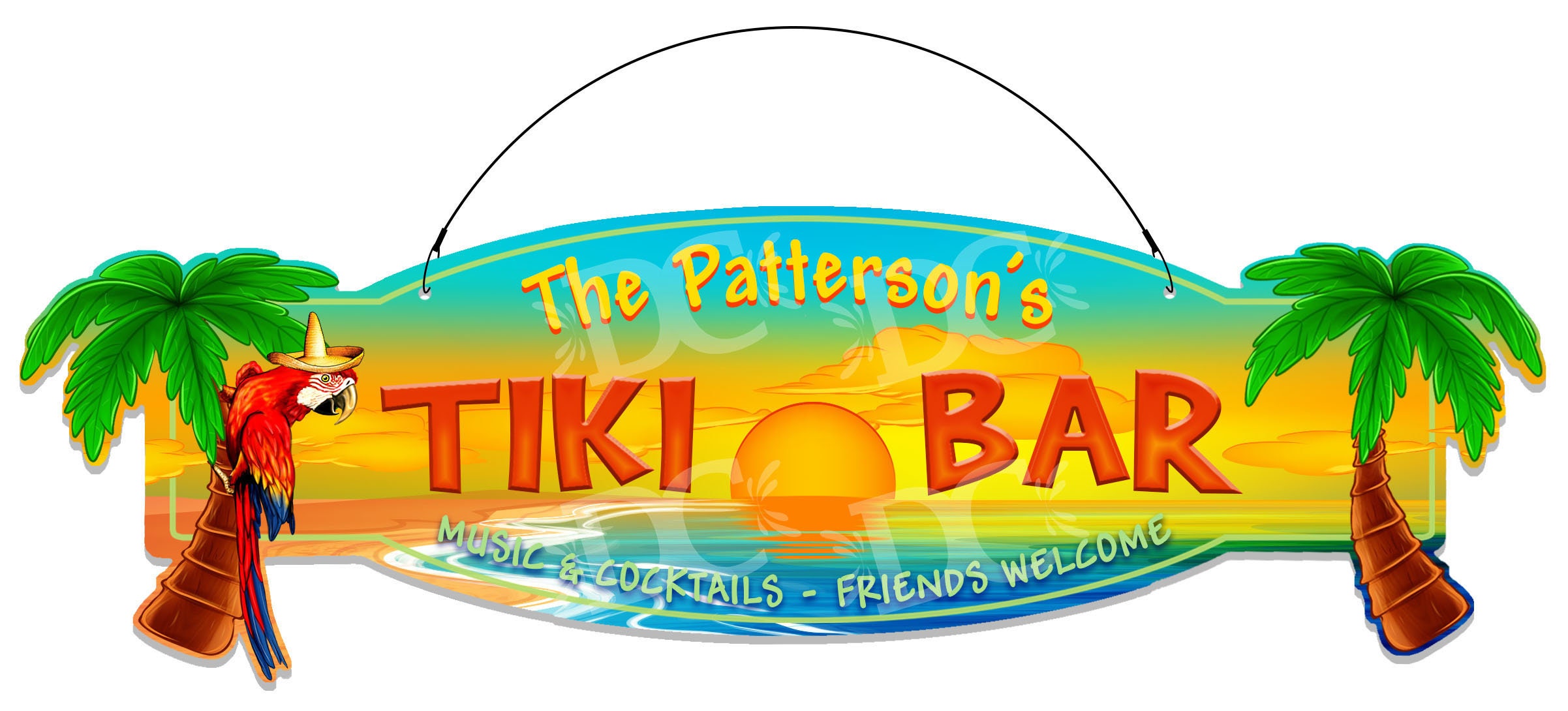 Personalized Tiki Bar Sign: Indoor/outdoor Aluminum Margarita Bar - Etsy