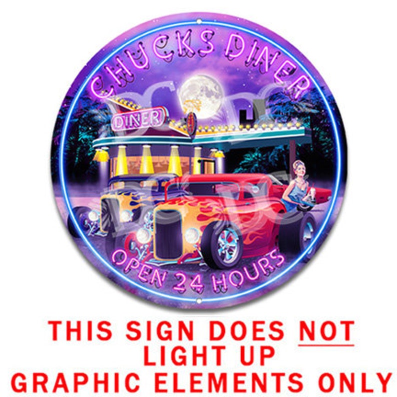 Retro Drive-in Diner Sign Customized 50's Hot Rod Diner - Etsy