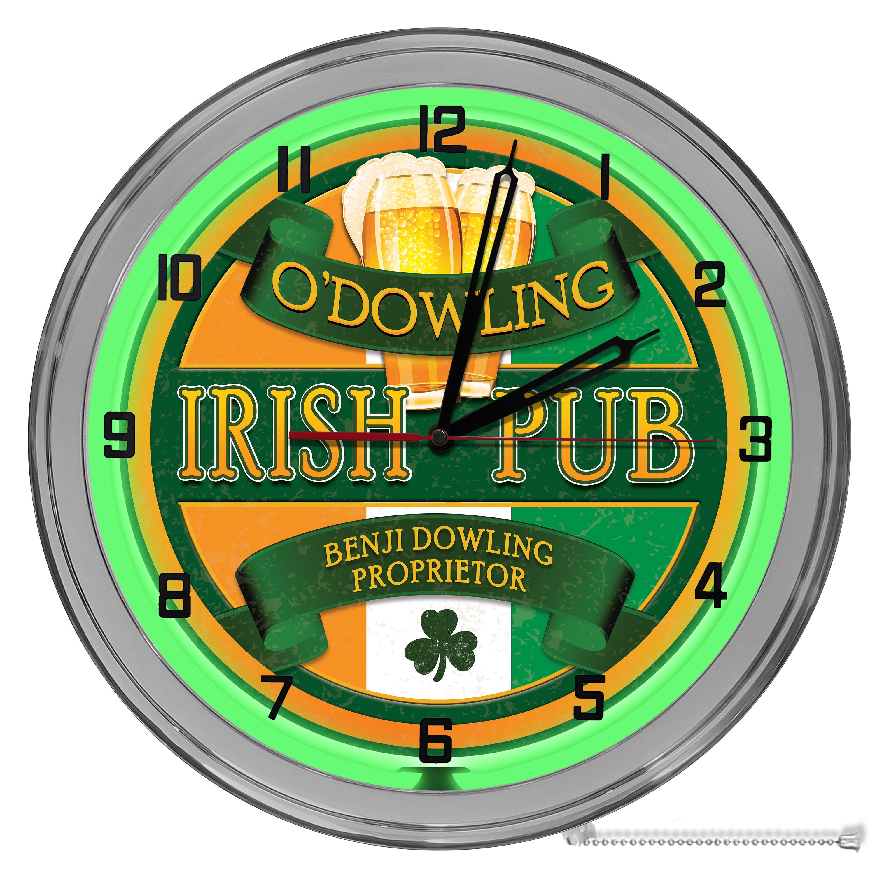 Irish Pub 16 in Wall Clock Customized Ireland Tavern Light up - Etsy