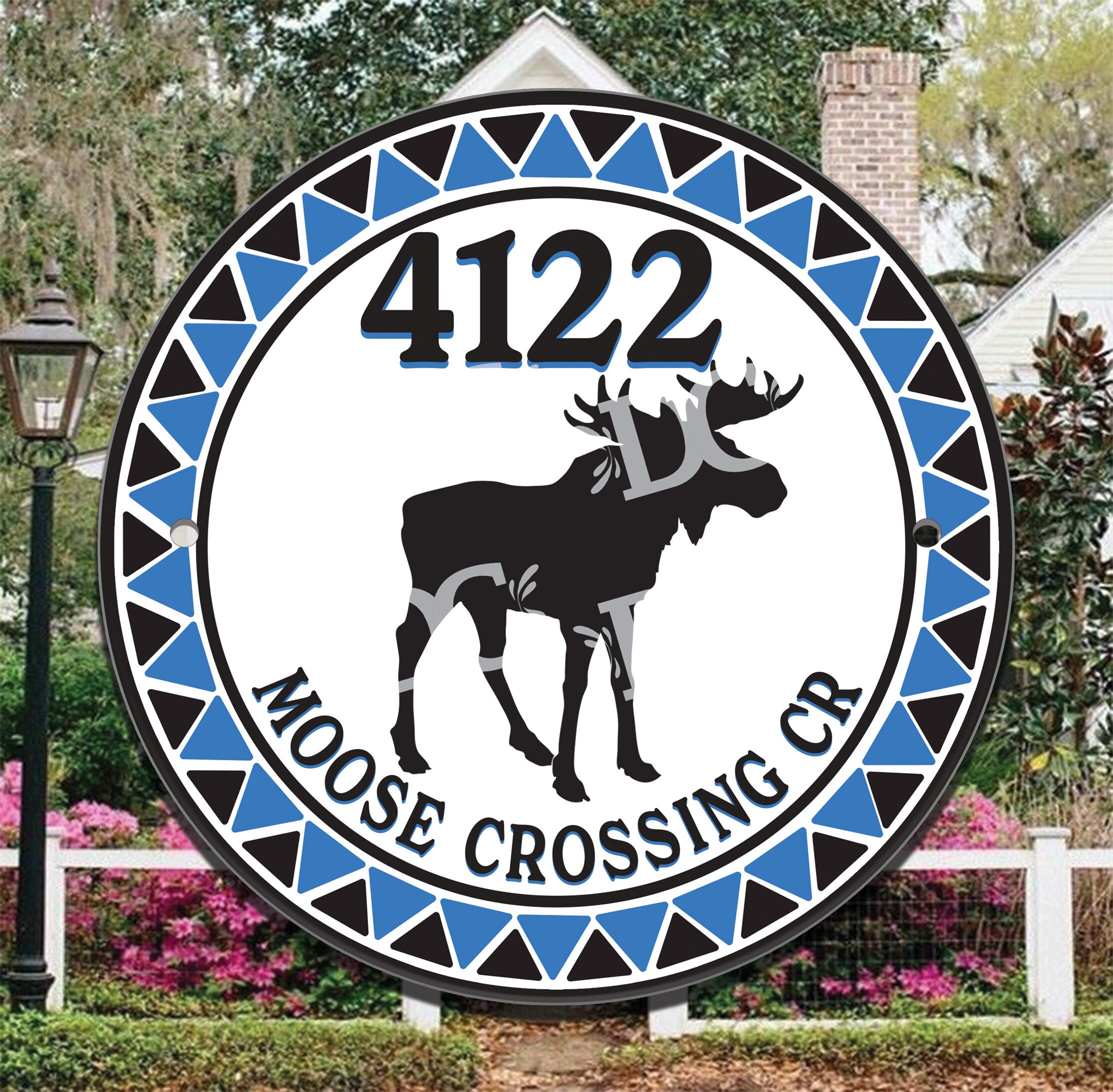 Moose Themed Ceramic House Number Circle Tile Bull Moose - Etsy