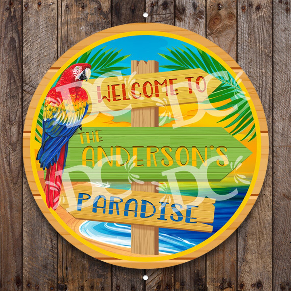 Beach Paradise Personalized Sign Custom Beach Signs Beach | Etsy