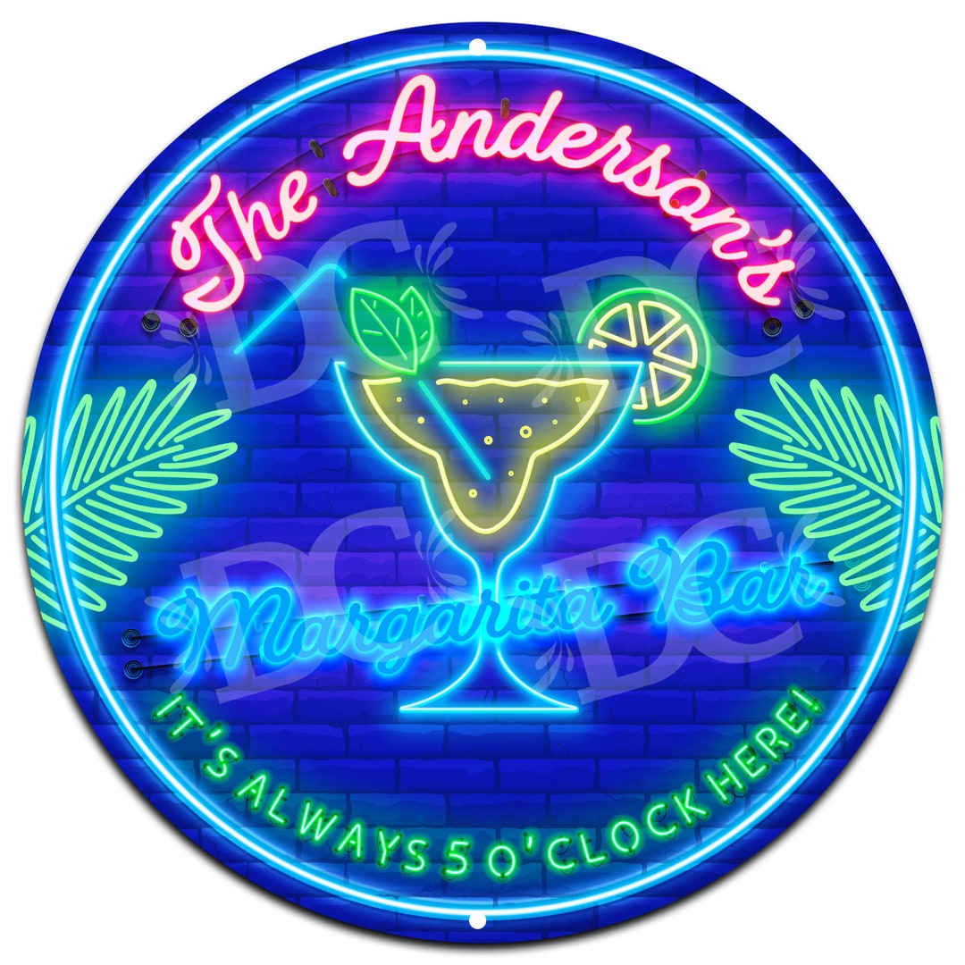 Tiki Bar Custom Circle Sign, Tiki Idol Sign, Tiki Bar Neon Themed Sign ...