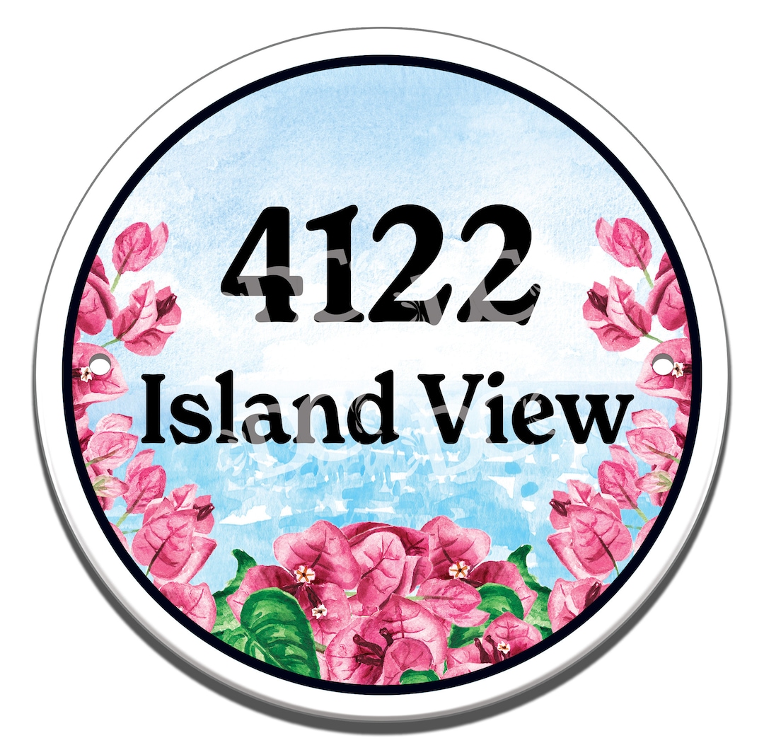 Ocean Floral Ceramic House Number Sign: Tropical Island Address Tile - Etsy