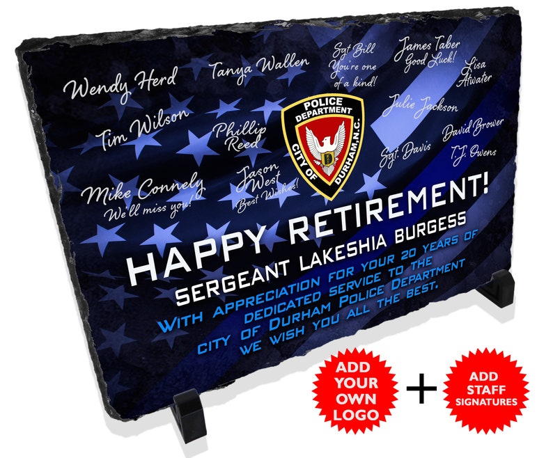 Custom Police Retirement Slate Plaque: Personalized Thank You Gift - Etsy
