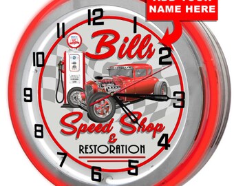 Hot Rod Neon Clock - Etsy