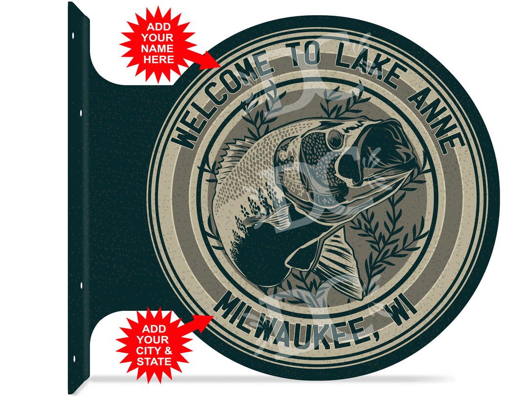 Fishing Cabin Double Sided Sign, Customized Cabin Signs, Fishing Decor ...