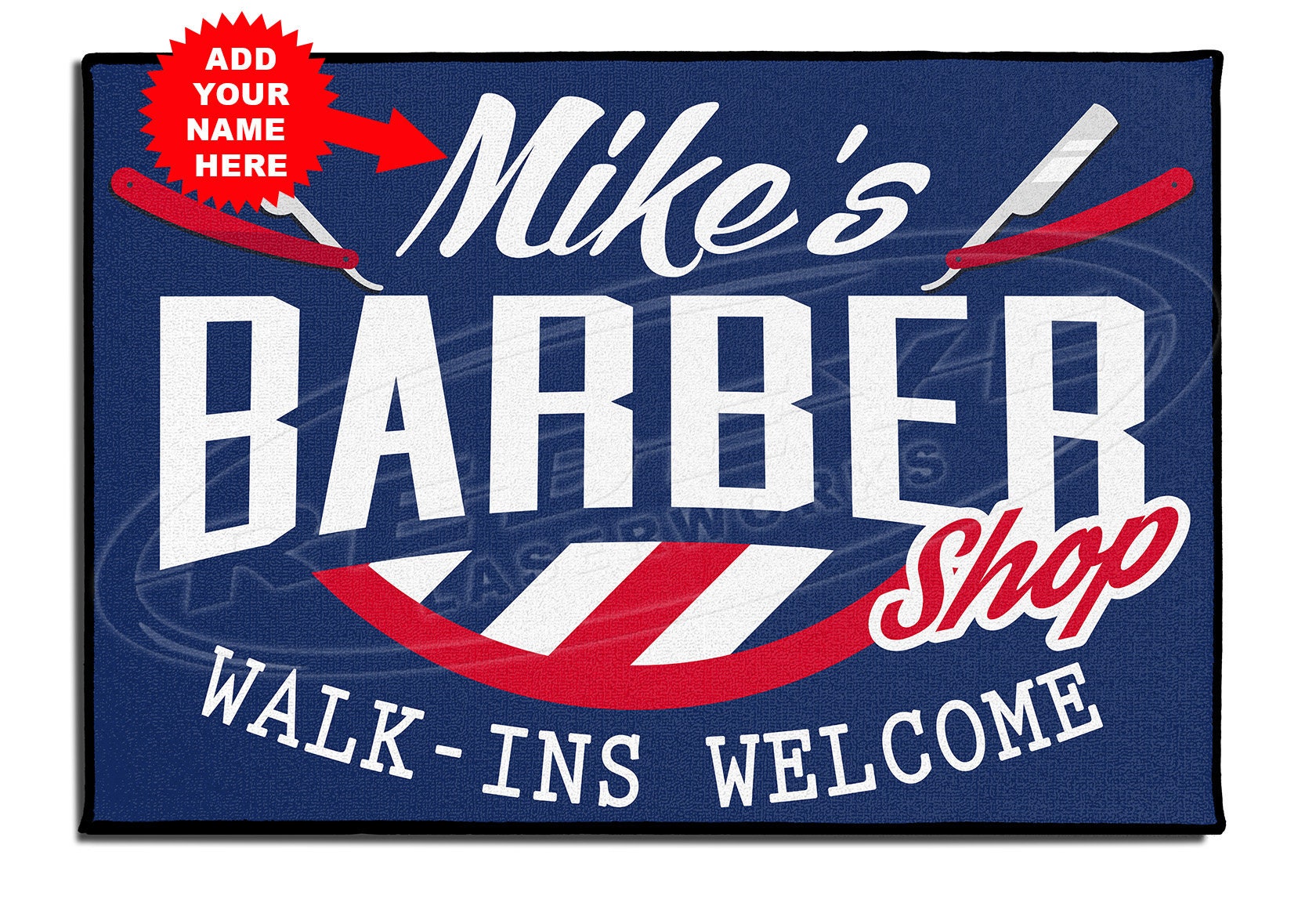 Barber Shop Welcome Mat Hair Salon Door Mat Custom Barber - Etsy