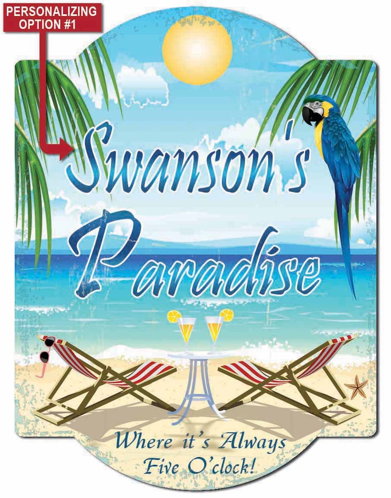 Personalized Paradise Welcome Sign, Beach House Decor - Etsy