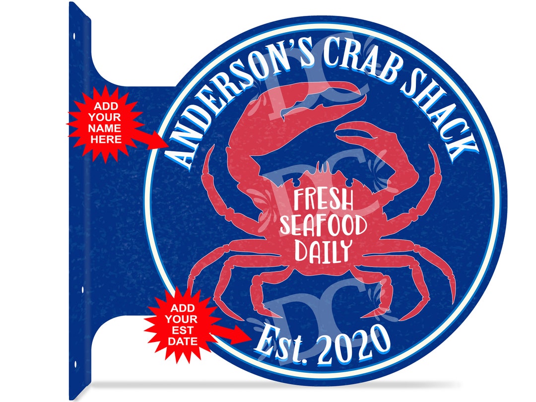 Crab Shack Double Sided Sign Custom Seafood Signs Crab Shack - Etsy