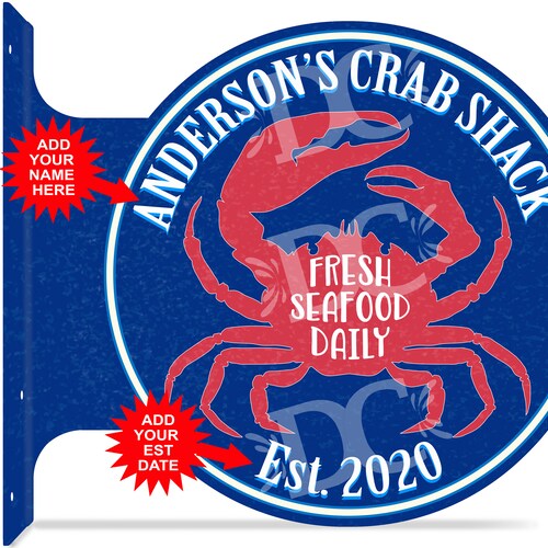 Crab Shack Seafood Signs Custom Seafood Restaurant Signs - Etsy