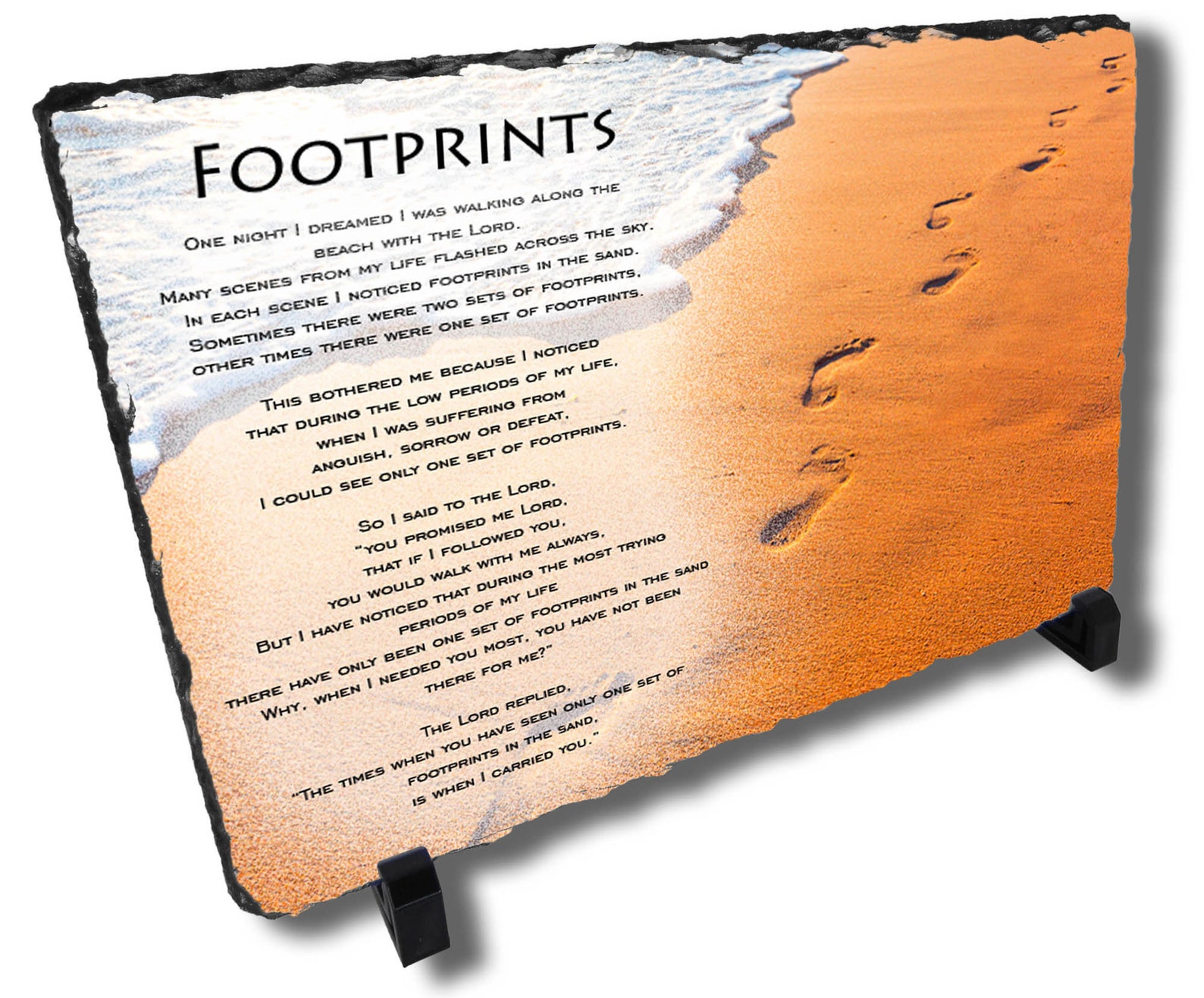 Footprints Poem Slate Plaque, Memorial Gift - Etsy