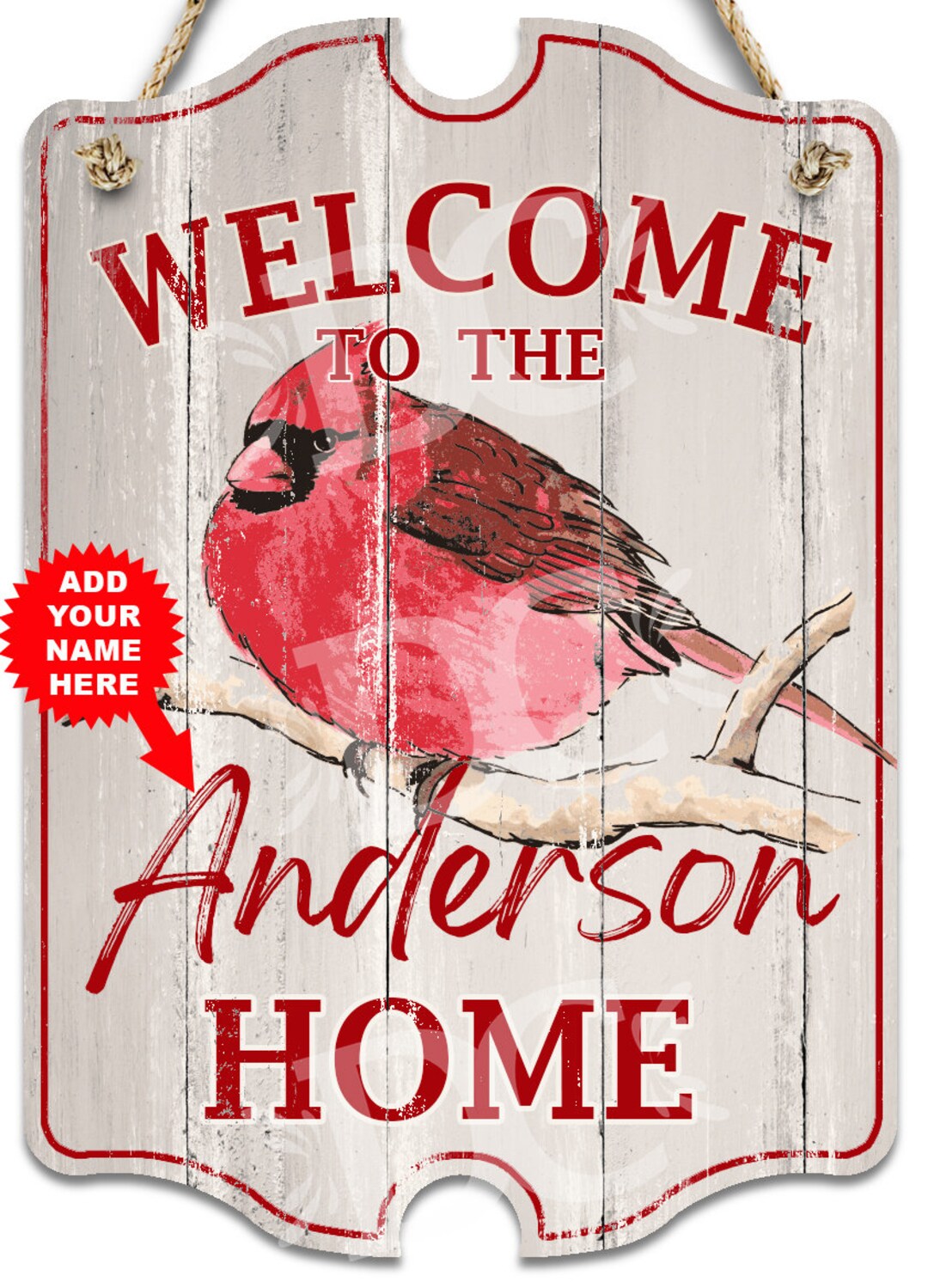 Cardinal Themed Welcome House Sign, Bird Welcome Decor, Cardinal Decor ...