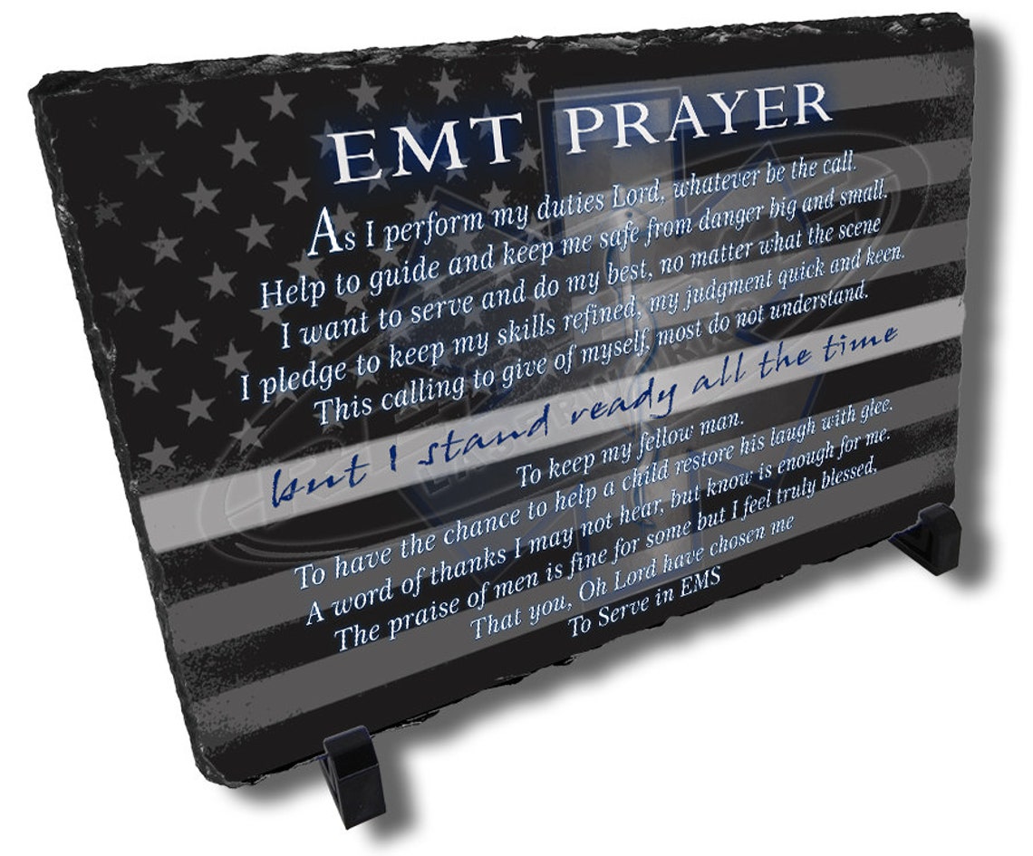 EMT Prayer Plaque EMT Memorial Plaques First Responder | Etsy