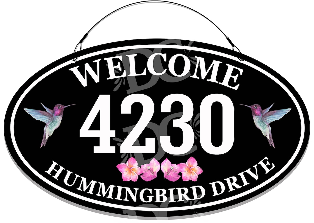 Hummingbird Themed Metal House Sign, Hummingbirds Décor Signs, Birds ...