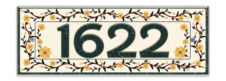 Floral Ceramic House Number Sign: Garden Vines Address Plaque - Etsy