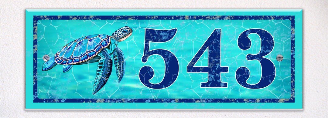 Sea Turtle House Number Sign: Handmade Ceramic Custom Plaque - Etsy