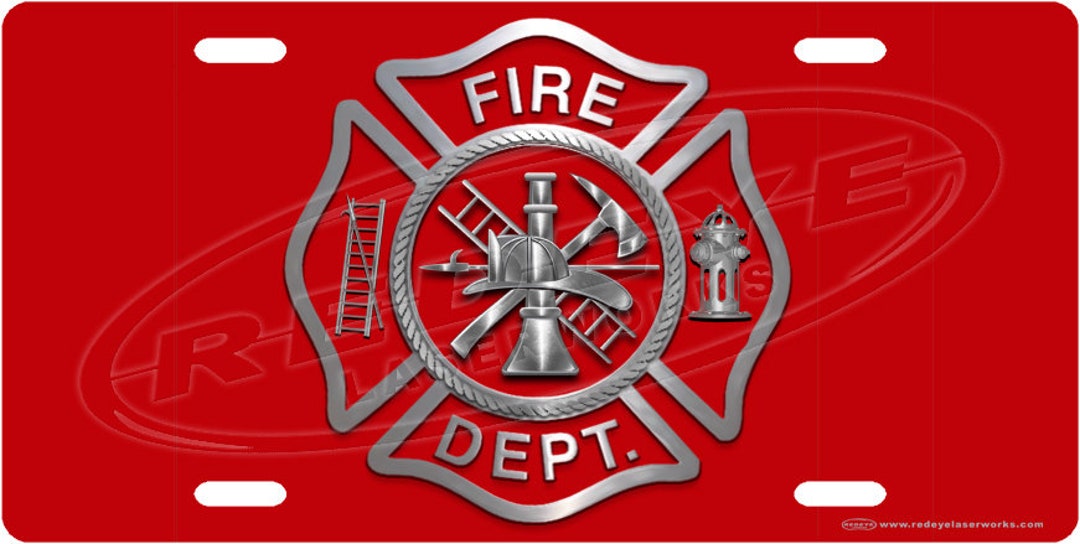 Fire Department License Plate Tag, Firefighter License Plates, Fireman ...