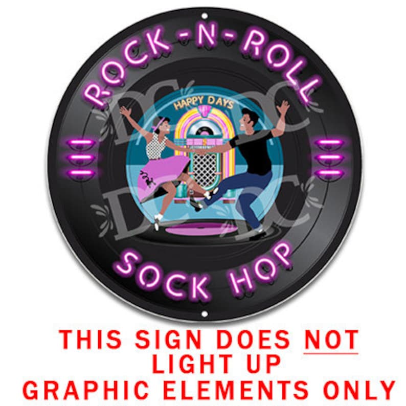 Personalized 50's Sock Hop Metal Sign: Rockabilly Dance Decor - Etsy