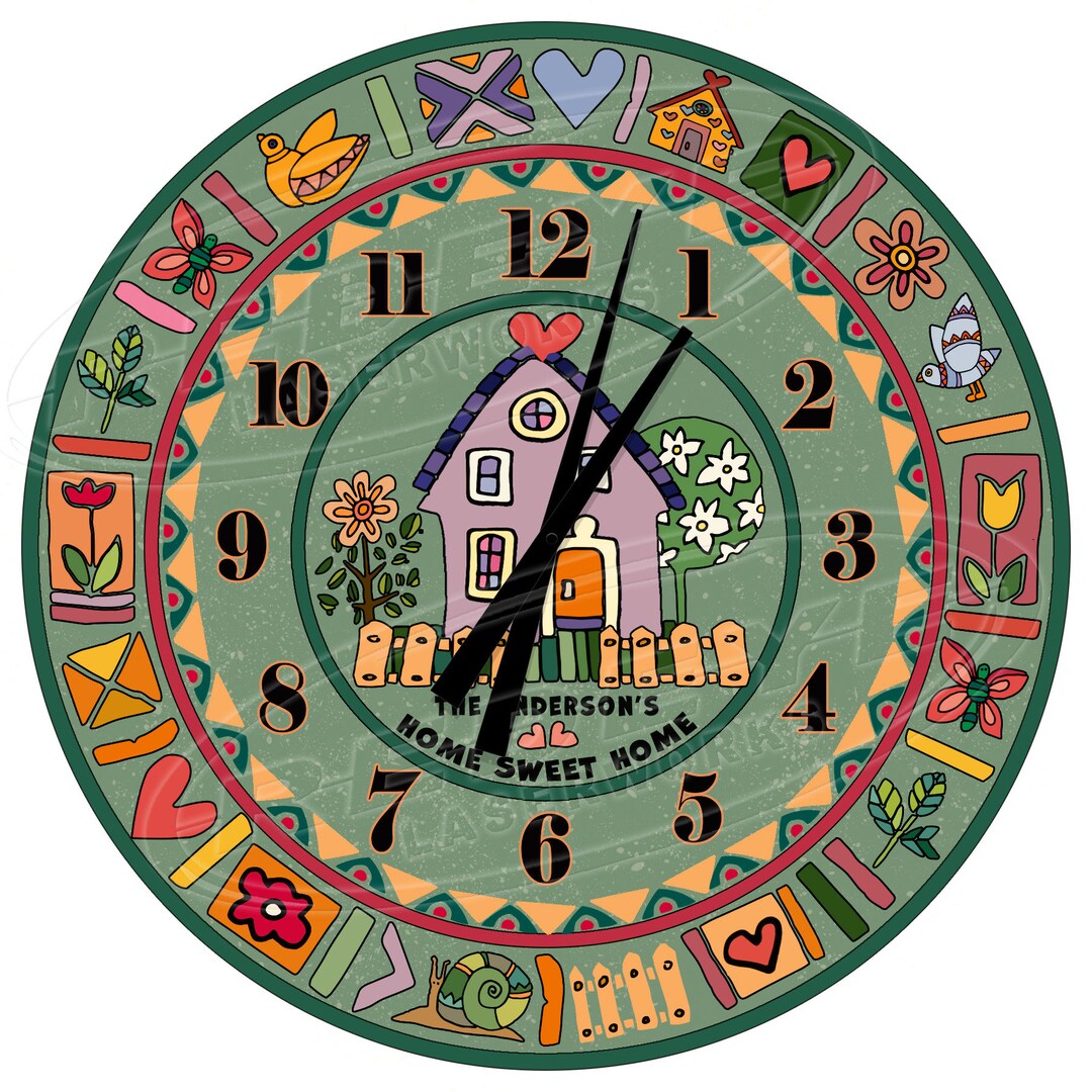 Home Sweet Home Wall Clock, Personalized Housewarming Gift - Etsy