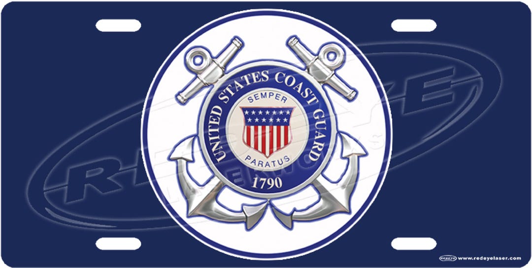 US Coast Guard License Plate Tag: High-gloss Aluminum Car Tag - Etsy