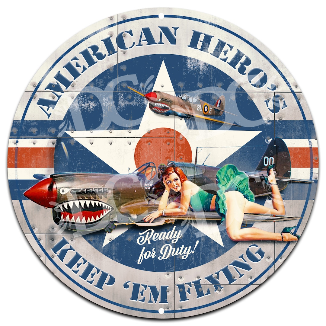 WWII Aviator Signs, Nose Art Airplane Decor, Pilot Signs, Vintage Plane ...