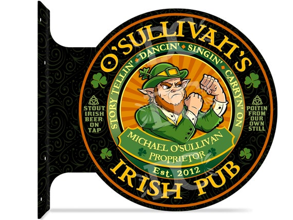 Fighting Irishman Double Sided Sign Custom Irish Pub Decor | Etsy Canada