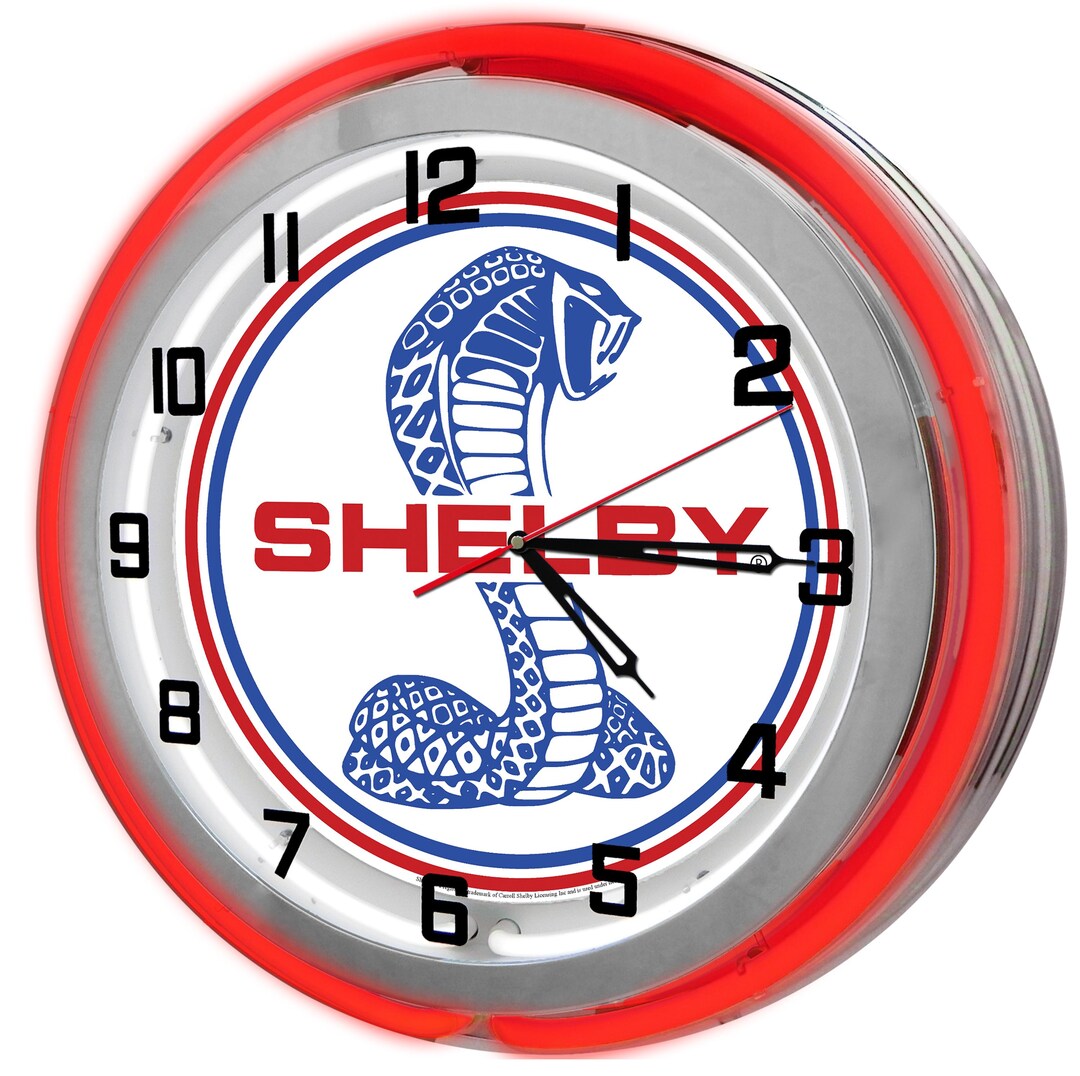 Officially Licensed Shelby Neon Clock, Ford Shelby Cobra 19" Neon Sign ...