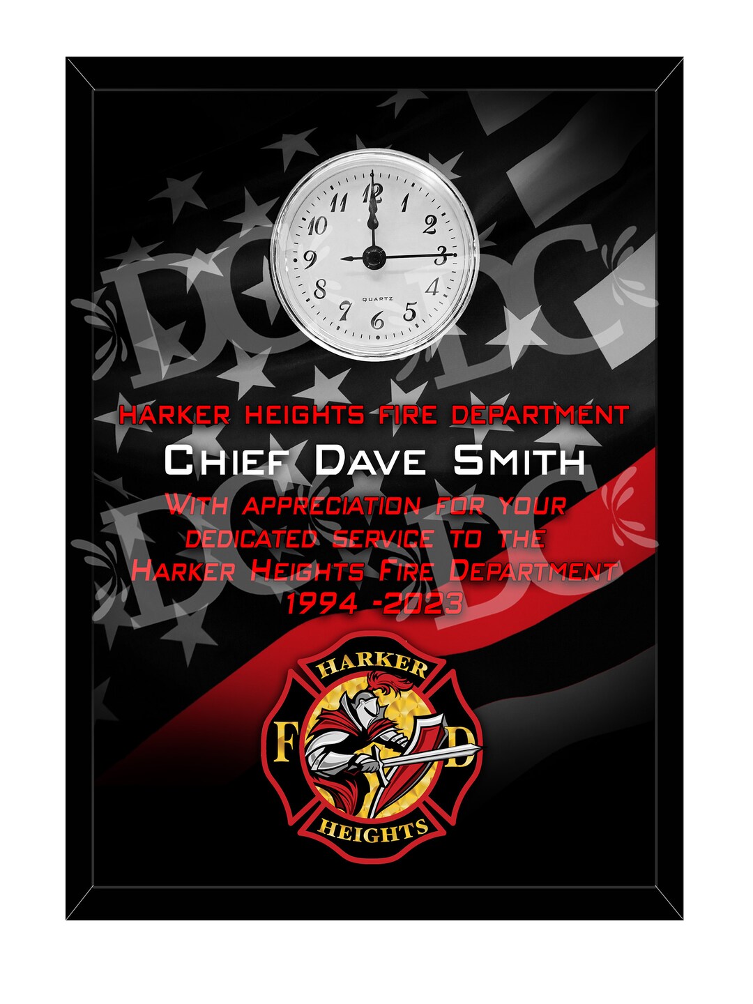 Personalized Firefighter Retirement Wood Clock: Fire Chief Gift - Etsy