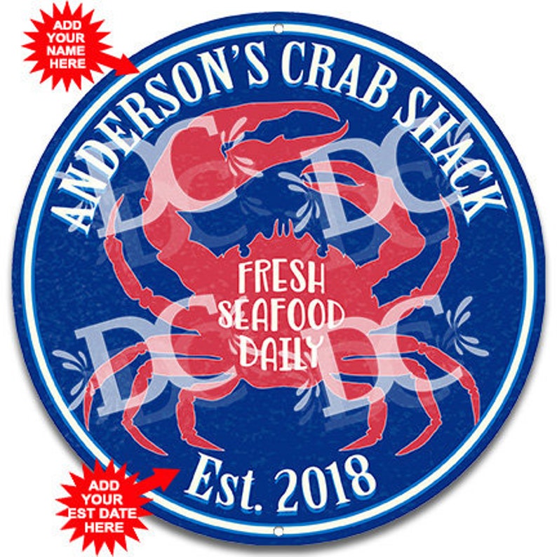 Crab Shack Seafood Signs Custom Seafood Restaurant Signs - Etsy