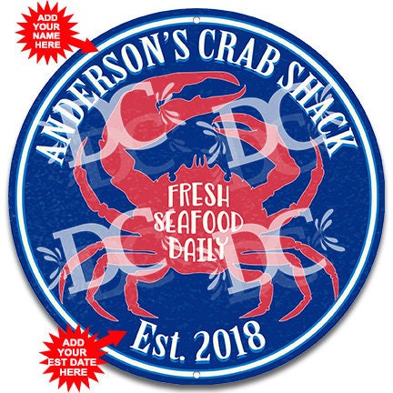 Crab Shack Seafood Signs Custom Seafood Restaurant Signs - Etsy
